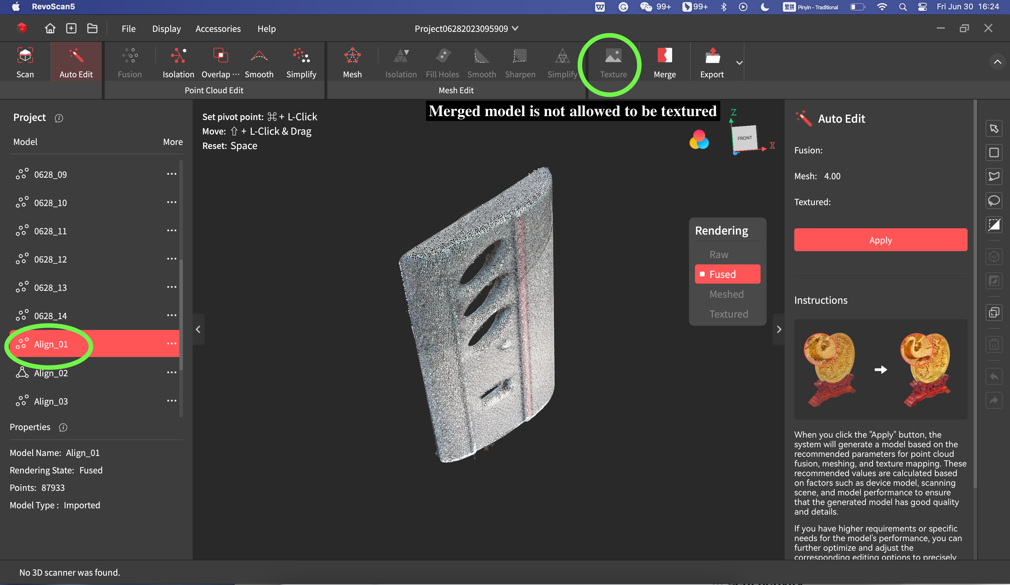 Why Texture feature is not accessible in Revo Scan? – Revopoint 3D Support