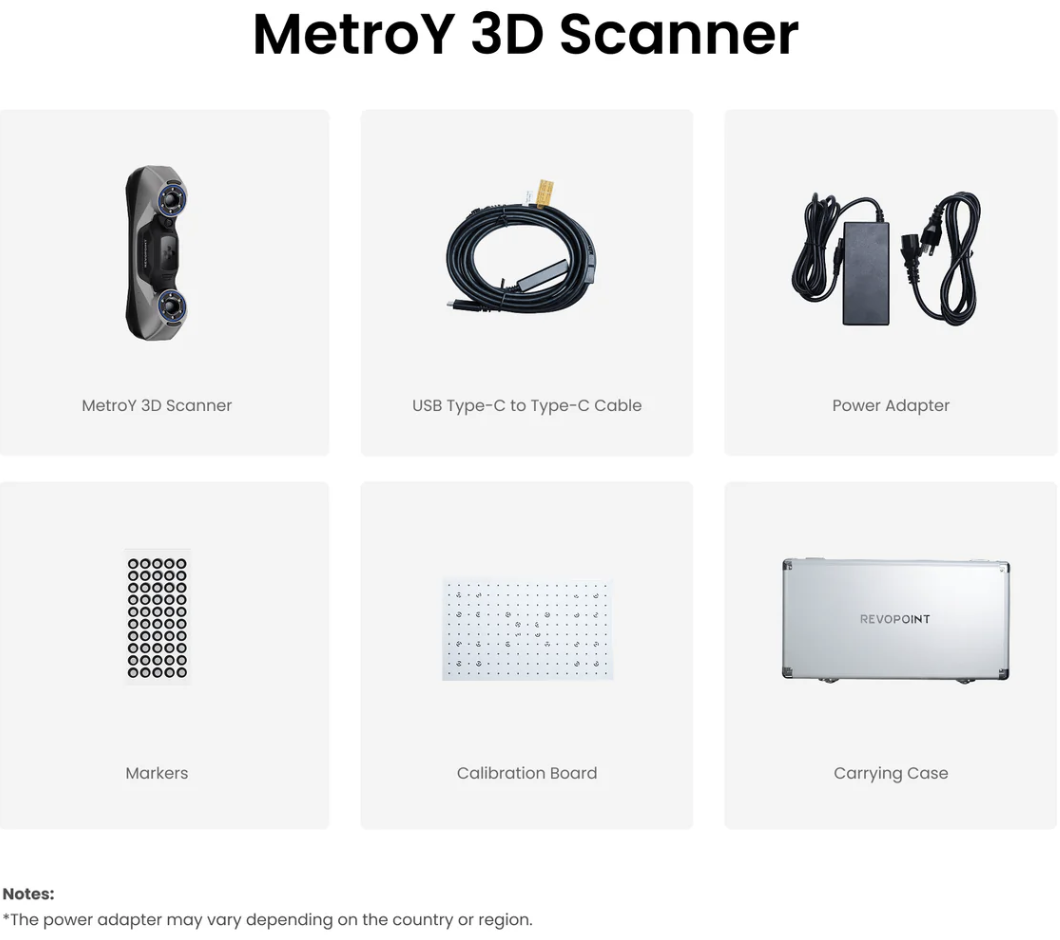 MetroX & Metro Y package list – Revopoint 3D Support